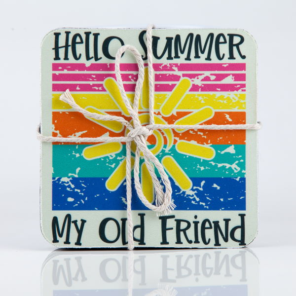 Pack of 4 Rubber Coasters - Summer theme - The Crafty Ginger