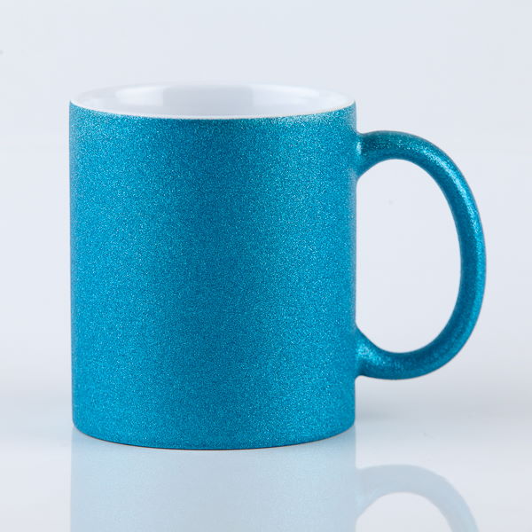Glitter Mug - Blue - custom artwork - The Crafty Ginger